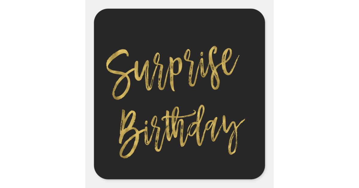 Surprise Gold Foil Birthday Sticker | Zazzle
