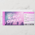 Surprise K-Pop Concert Ticket Fan Gift Reveal Card | Zazzle