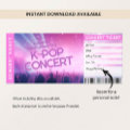 Surprise K-Pop Fan Gift Concert Ticket Reveal Card | Zazzle