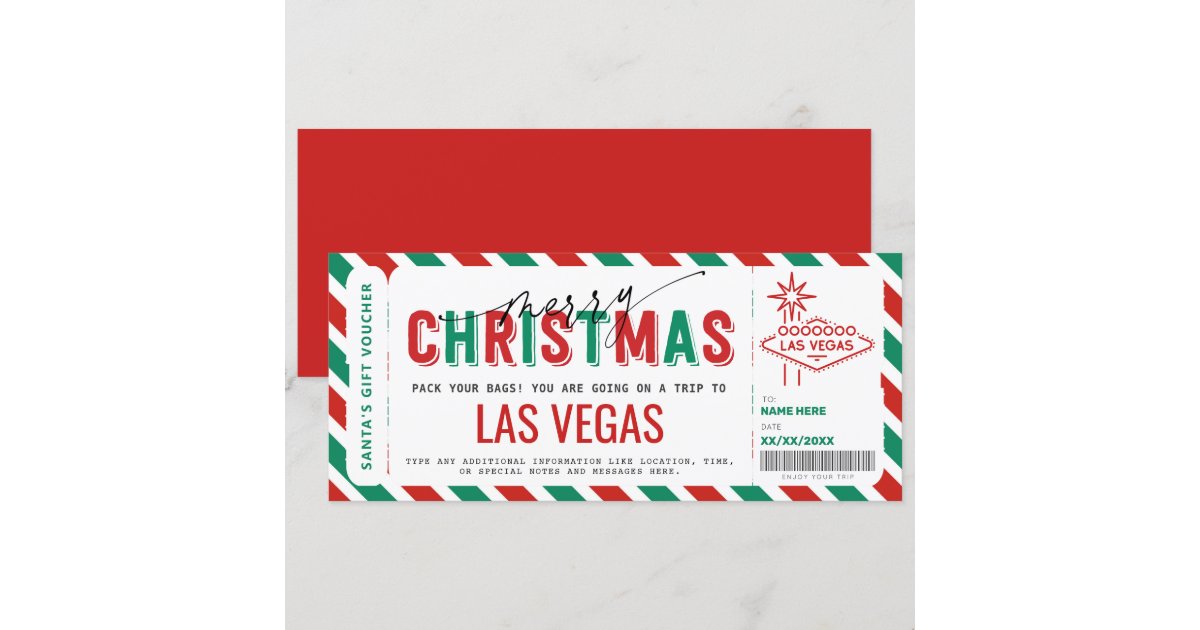 Surprise Las Vegas Trip Gift Ticket Voucher | Zazzle