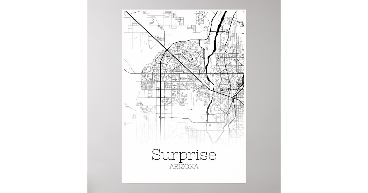 Surprise Map - Arizona - City Map Poster | Zazzle
