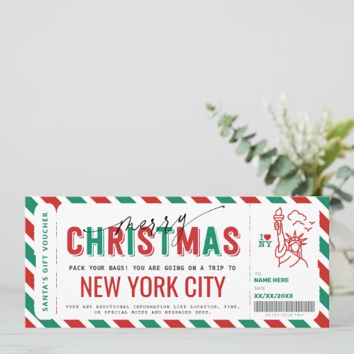 Surprise New York Trip Gift Ticket Voucher | Zazzle