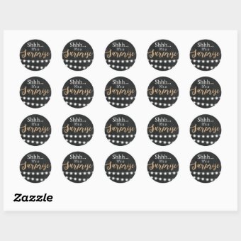 Surprise Party Celebration Glitter Classic Round Sticker | Zazzle