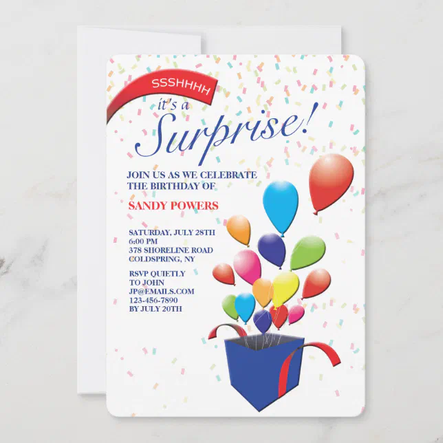 Surprise Party Invitation | Zazzle
