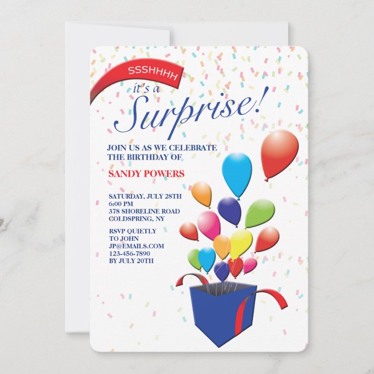 Surprise Party Invitation | Zazzle