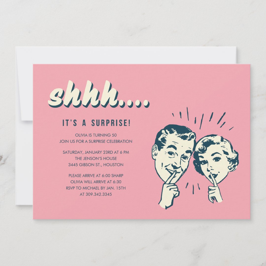 Surprise Party Invites | Zazzle