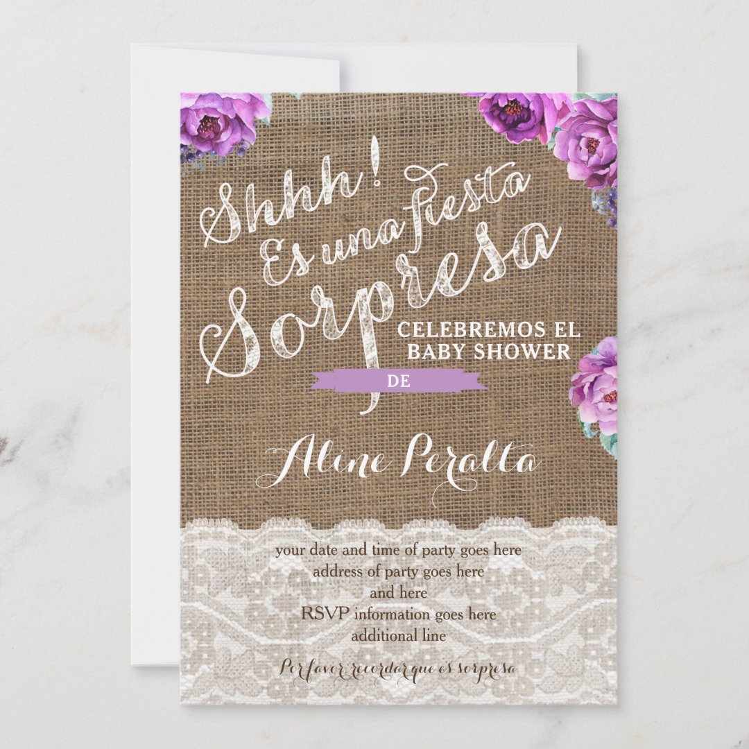 Surprise party Invites for Latina Lady, Sorpresa | Zazzle