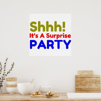 SURPRISE PARTY POSTER | Zazzle