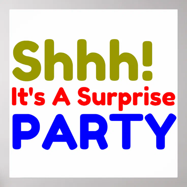 SURPRISE PARTY POSTER | Zazzle