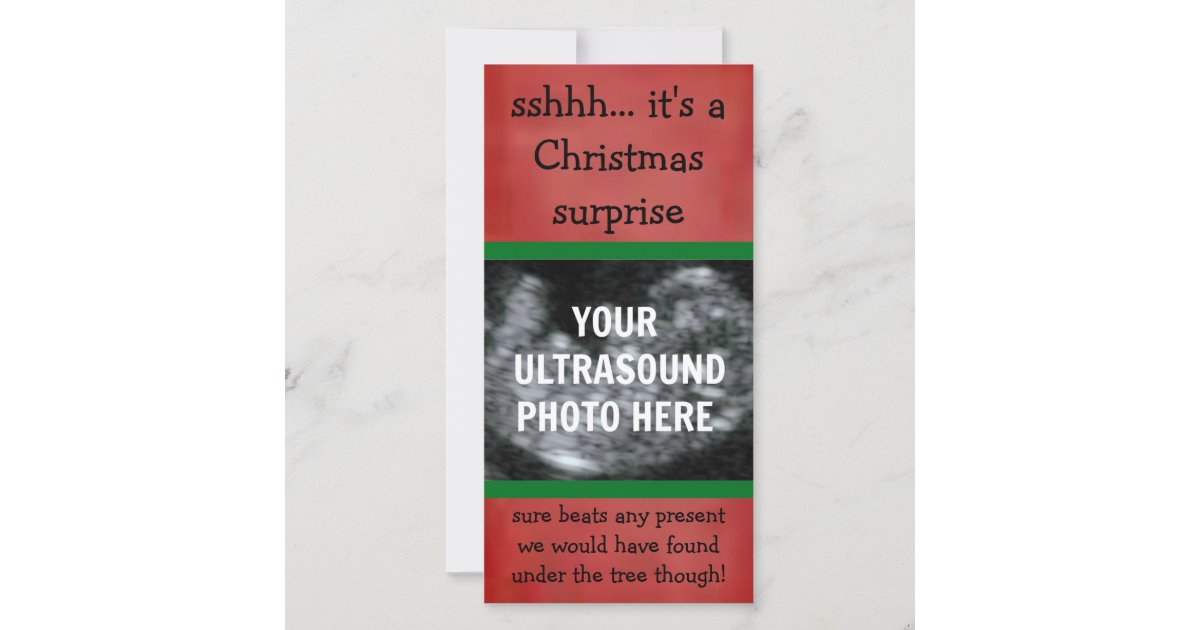 Surprise Pregnancy Ultrasound Christmas Photo Card | Zazzle