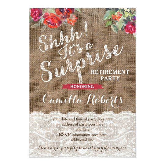 Surprise Retirement Party Invitation Cards | Zazzle.com