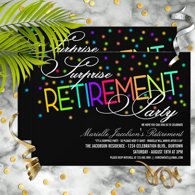 Surprise Retirement Party Invitations | Zazzle