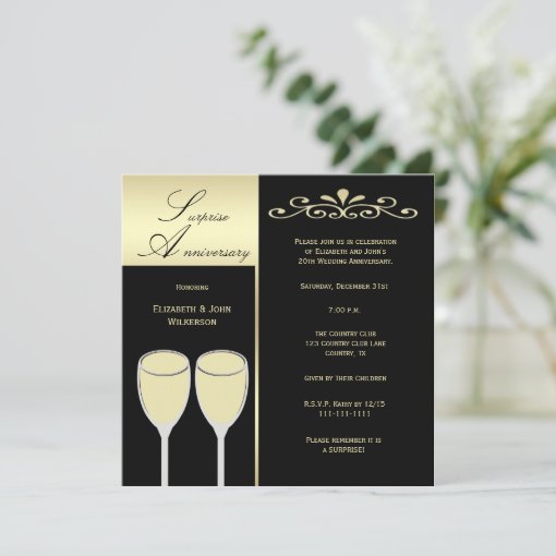 Surprise Wedding Anniversary Party Invitation | Zazzle