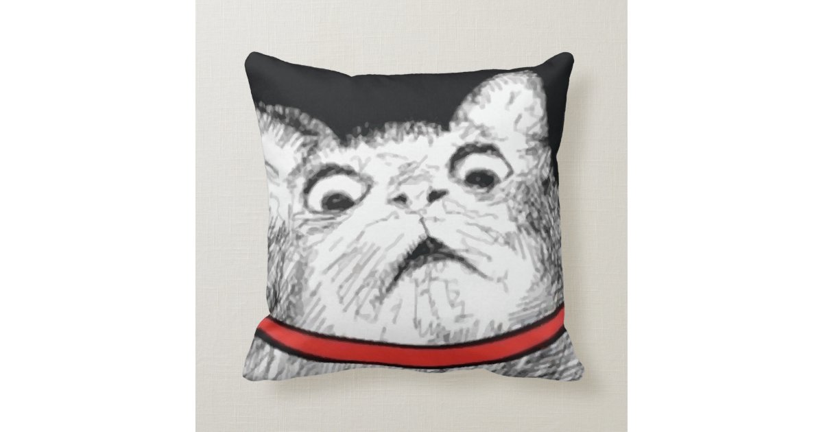 Surprised Cat Gasp Meme - Pillow | Zazzle.com