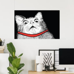Surprised Cat Gasp Meme - Poster | Zazzle