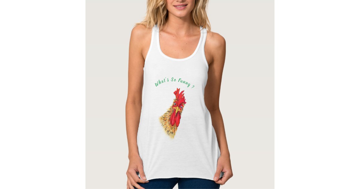 Surprised Curious Rooster Playful Tank Top Funny | Zazzle