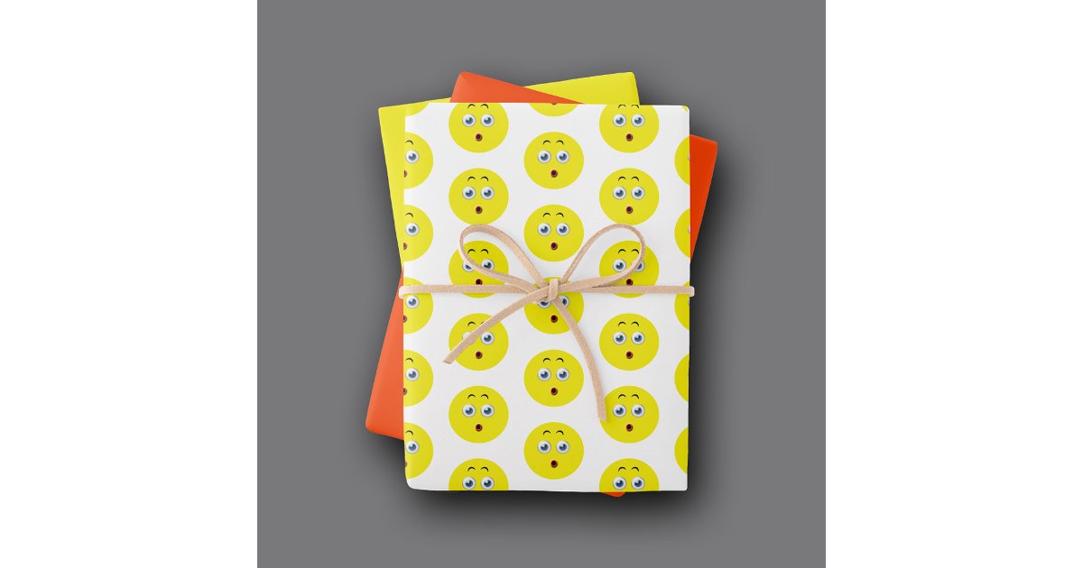 Surprised Emoji Pattern Wrapping Paper Sheets | Zazzle