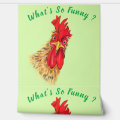 Surprised Rooster Custom Text Funny Wallpaper | Zazzle