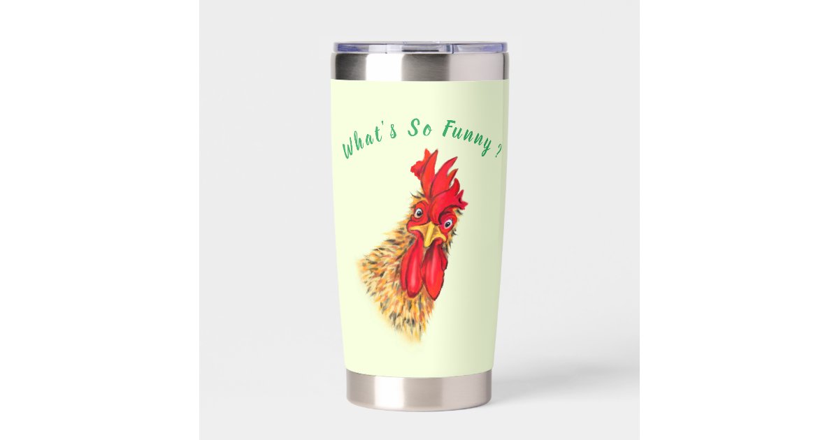 Surprised Rooster Funny Insulated Tumbler | Zazzle