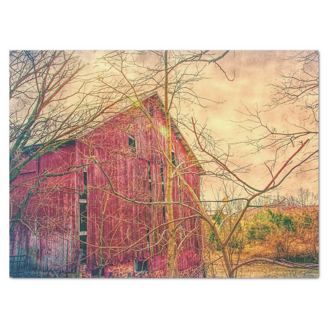Surreal and Gorgeous Red Barn Tissue Paper | Zazzle