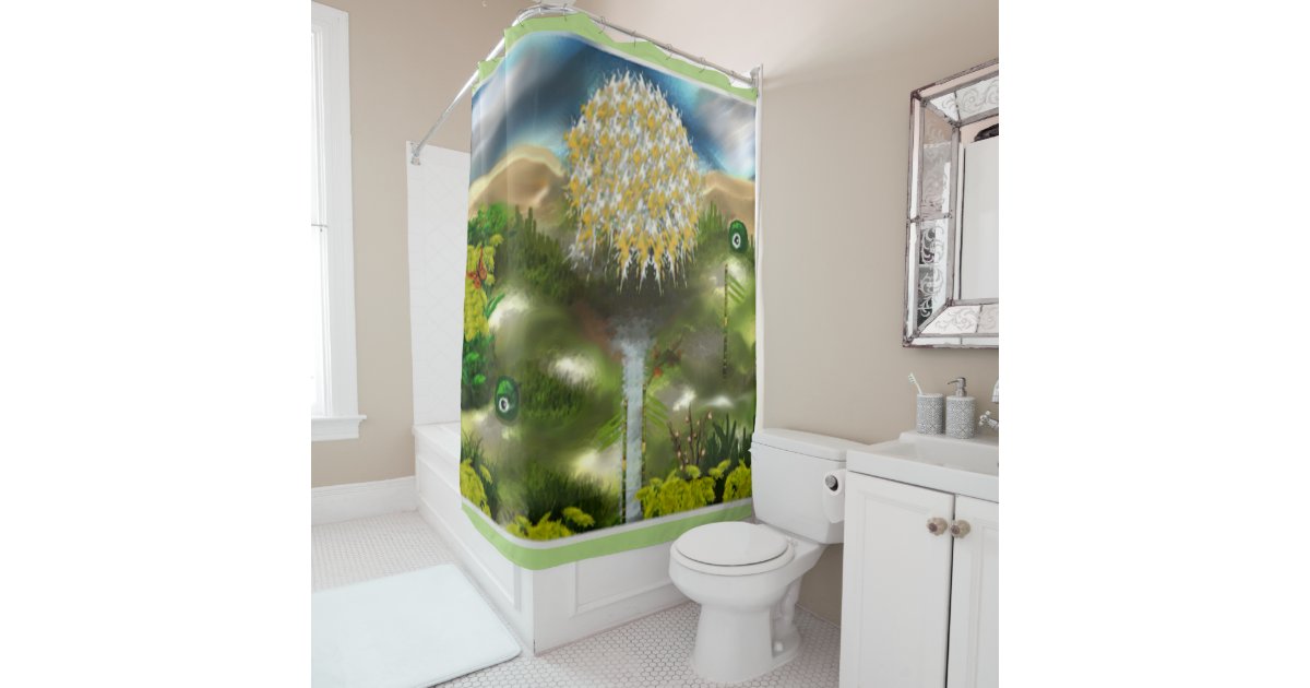Surreal Eyes Dream of Dandelions Abstract Art Shower Curtain | Zazzle