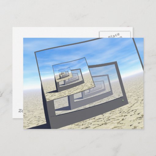 Surreal Monitors Infinite Loop Postcard | Zazzle