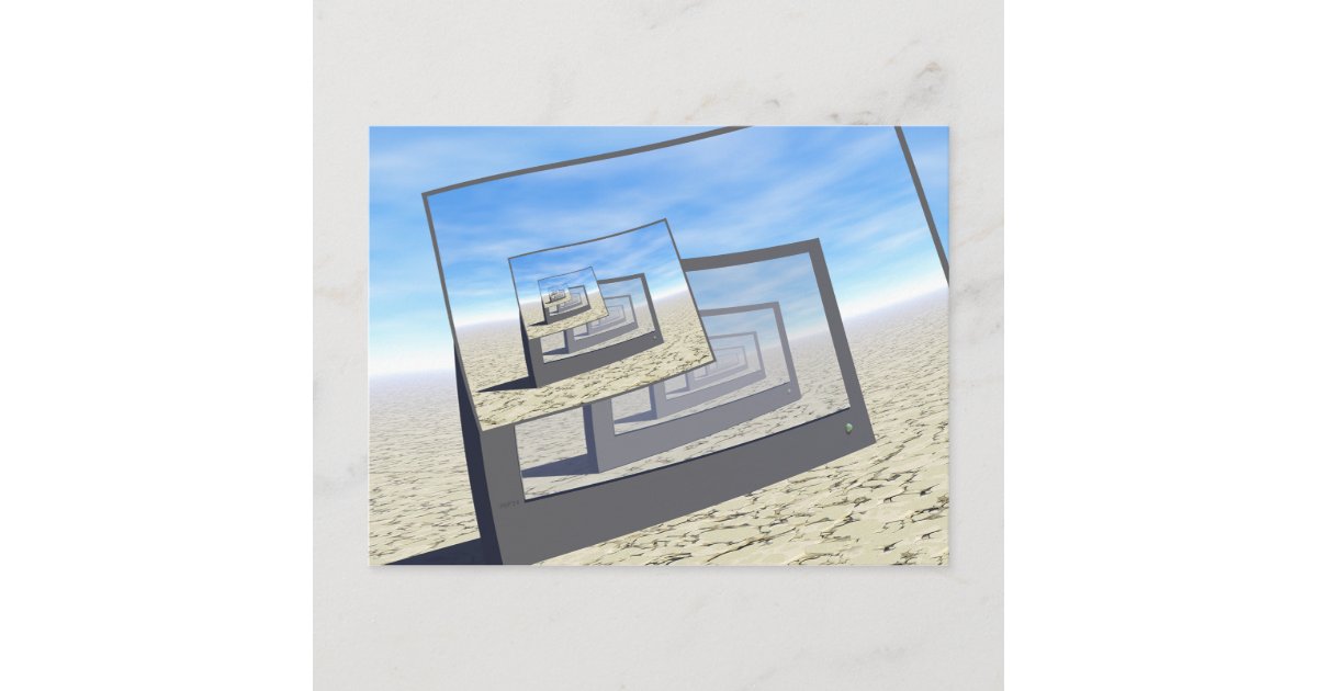 Surreal Monitors Infinite Loop Postcard | Zazzle