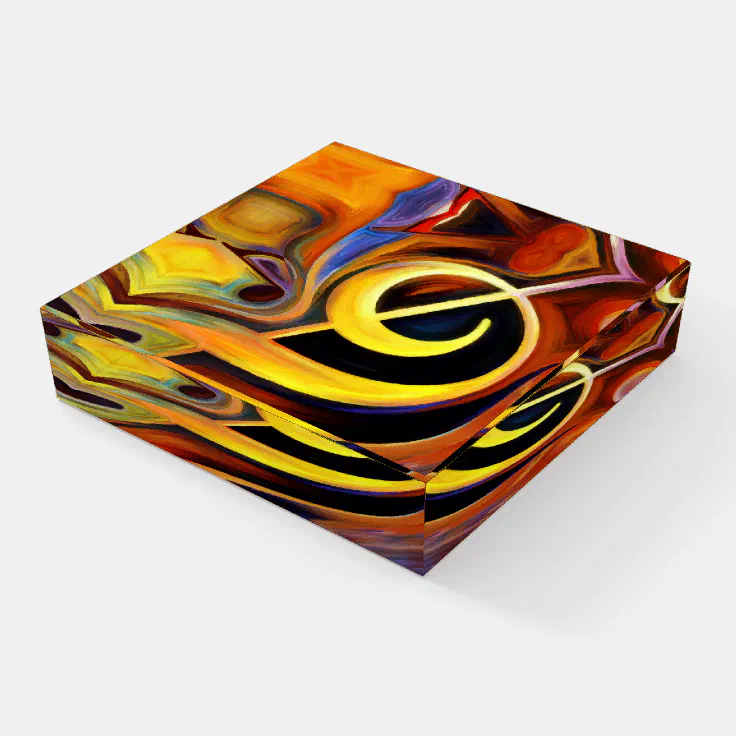 Surreal Music Notes Clef Home Office Desk Paperweight | Zazzle