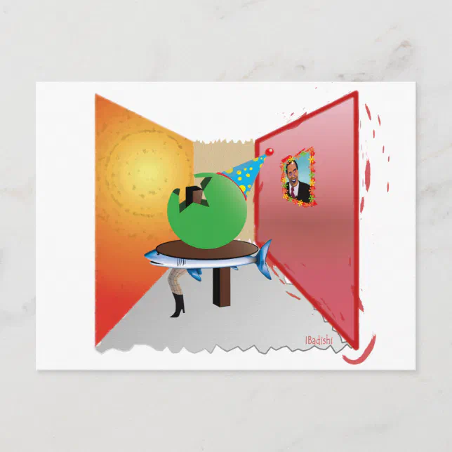 Surreal Party - Colorful, Weird and Artistic Invitation Postcard | Zazzle