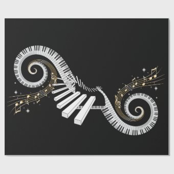 Surreal Piano Keyboard Wrapping Paper | Zazzle