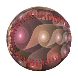 Surreal Shiny Flower Modern Abstract Fractal Art Baseball | Zazzle