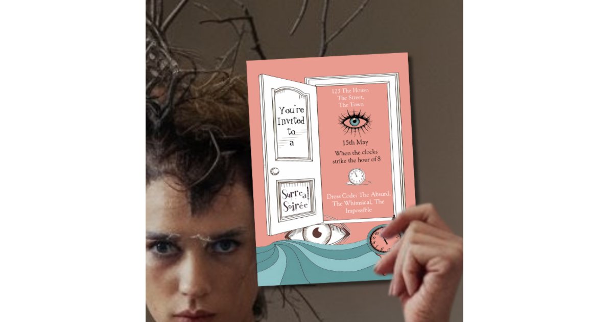 Surreal Soiree, Modern Surrealism Party, Bizarre Invitation | Zazzle