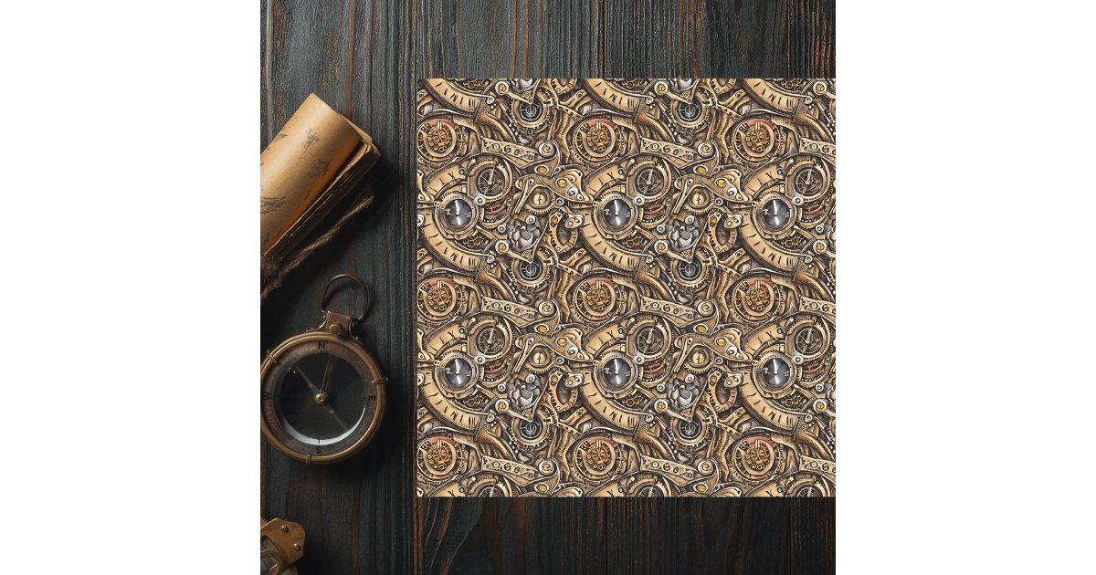 Surreal Steampunk Gears Pattern Tissue Paper | Zazzle