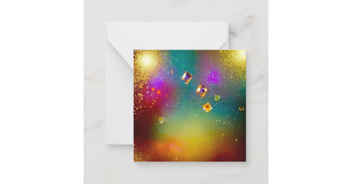 Surreal Vintage New Years Background Note Card | Zazzle