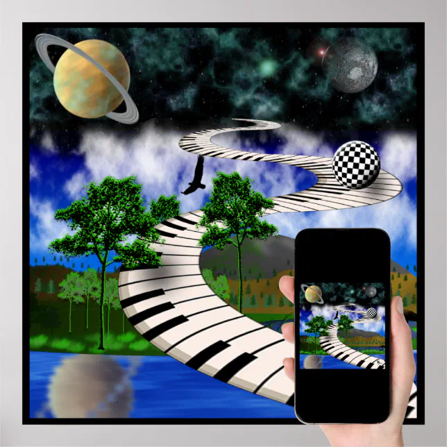 Surrealistic Keyboard Poster | Zazzle