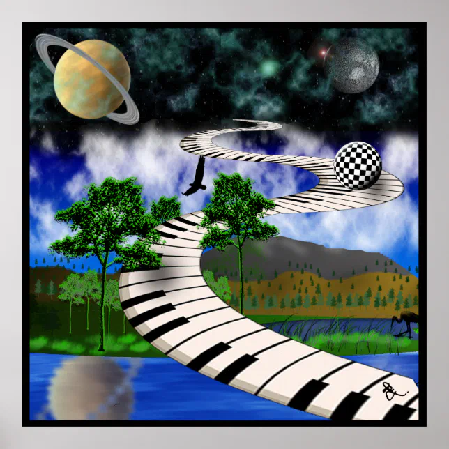 Surrealistic Keyboard Poster | Zazzle