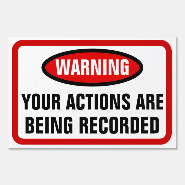 Surveillance Camera Video Recording Warning Sign | Zazzle