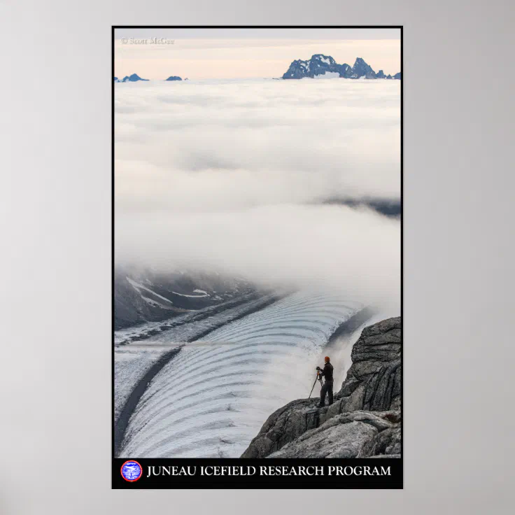 Surveying near the Gilkey Trench - Juneau Icefield Poster | Zazzle