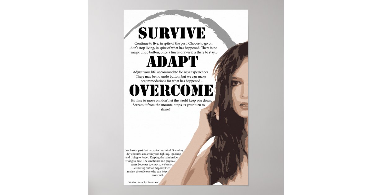 Survive Adapt Overcome Poster | Zazzle