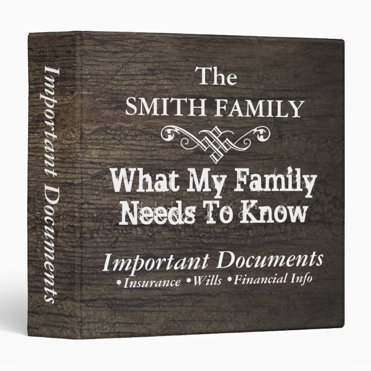 Surviving Family Documents•Custom 3 Ring Binder | Zazzle
