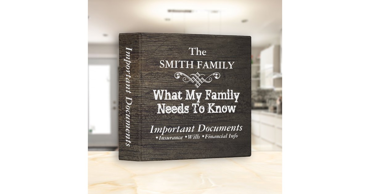 Surviving Family Documents•Custom 3 Ring Binder | Zazzle