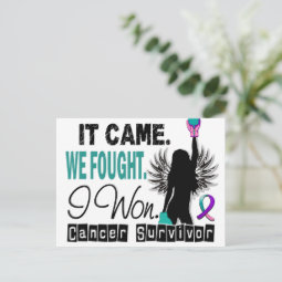 Survivor 22 Thyroid Cancer Postcard | Zazzle
