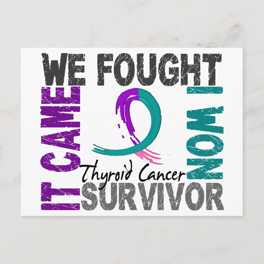 Survivor 5 Thyroid Cancer Postcard | Zazzle