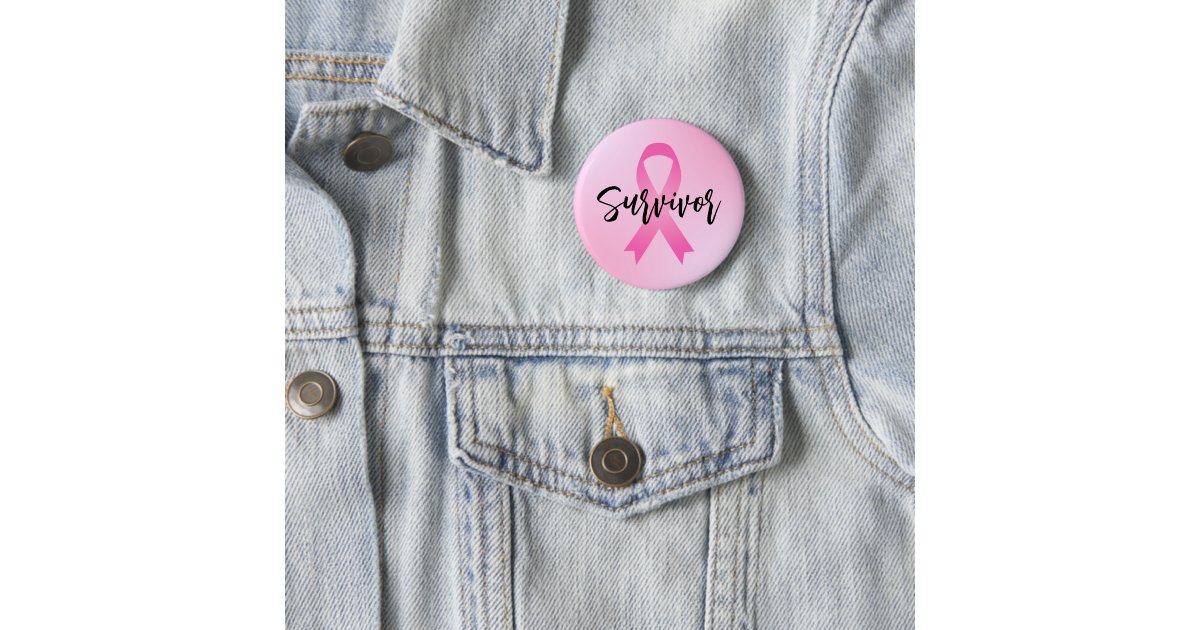 Survivor Pink Breast Cancer Button | Zazzle