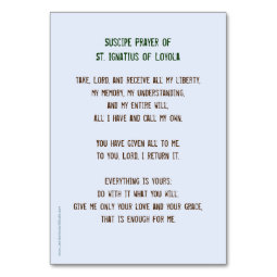 Suscipe Prayer of St. Ignatius, Take Lord, Receive Table Number | Zazzle
