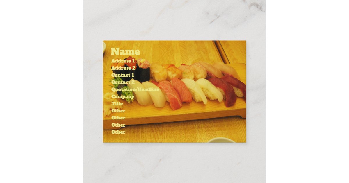 Sushi 寿司 business card | Zazzle