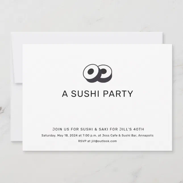 Sushi Birthday Dinner Party Invitation | Zazzle