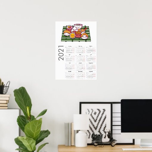 Sushi Calendar 2021 Poster | Zazzle