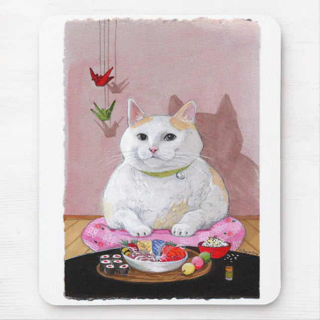 Sushi Cat Sashimi Kitty! Mouse Pad | Zazzle