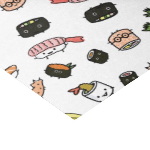 Sushi Characters Pattern Tissue Paper | Zazzle